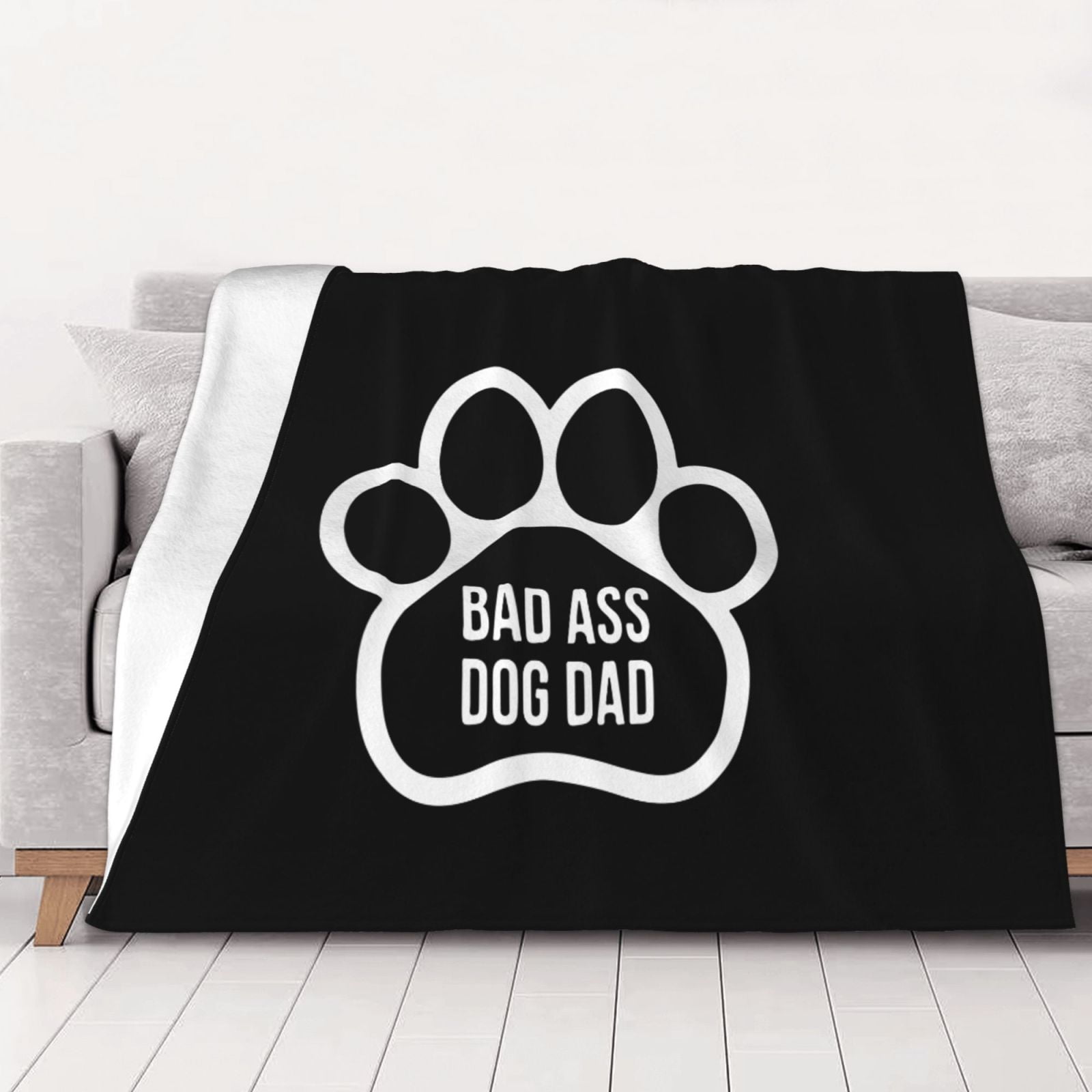Bad Ass Dog Dad Fleece Blanket For Bed Or Sofa All Season Throw ...