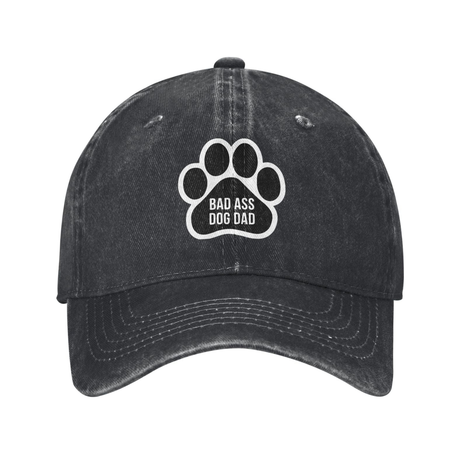 Bad Ass Dog Dad Unisex Denim Baseball Cap Adjustable Vintage Trucker ...