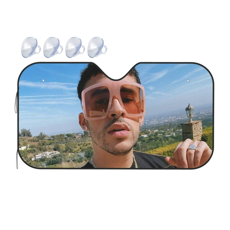Bad Bbunny Car Windshield Sunshade Automotive Sun Shade for Cars SUV Trucks Keep Vehicle Cool