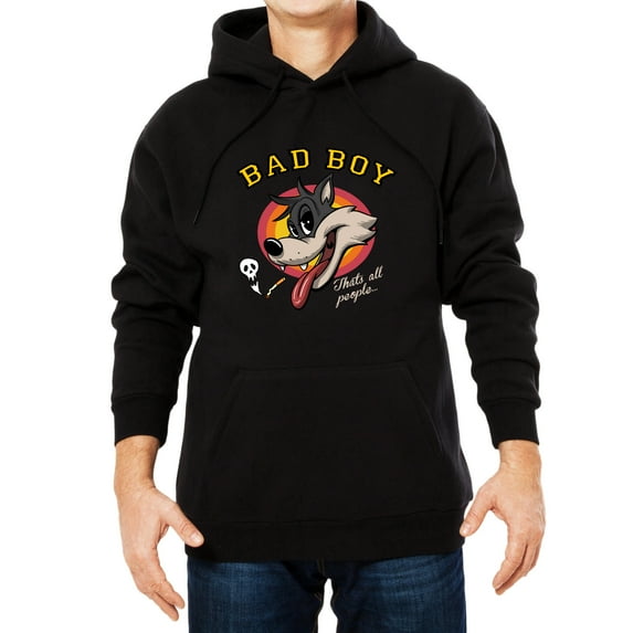 Bad Boy Cartoon Character Design Men's Streetwear Hoodie - Black ...