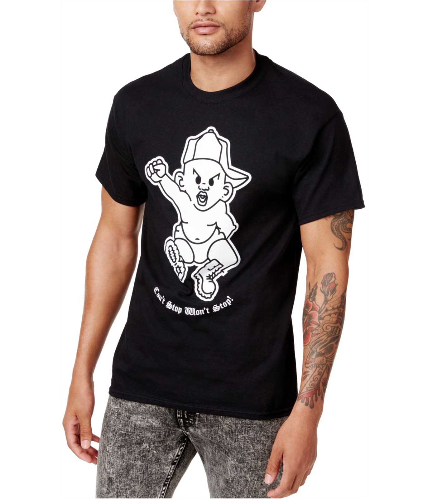 Bad Boy Mens Can't Stop Won't Stop Graphic T-Shirt, Black, Large ...