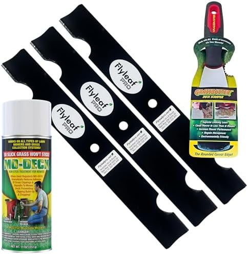 Bad Boy Mower 54" Blades OEM Replacement with Mo Deck Non-Stick Spray ...