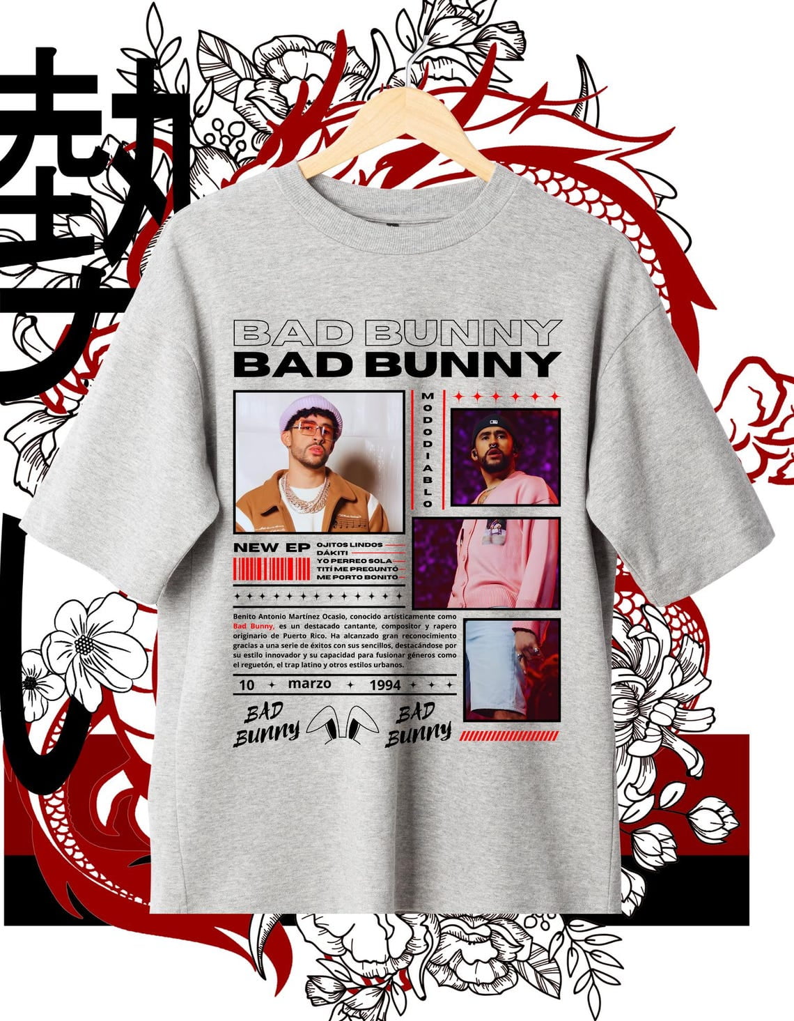 Bad Bunny Album Cover Shirt, Bad Bunny T-Shirt, Bad Bunny Tour Shirt ...