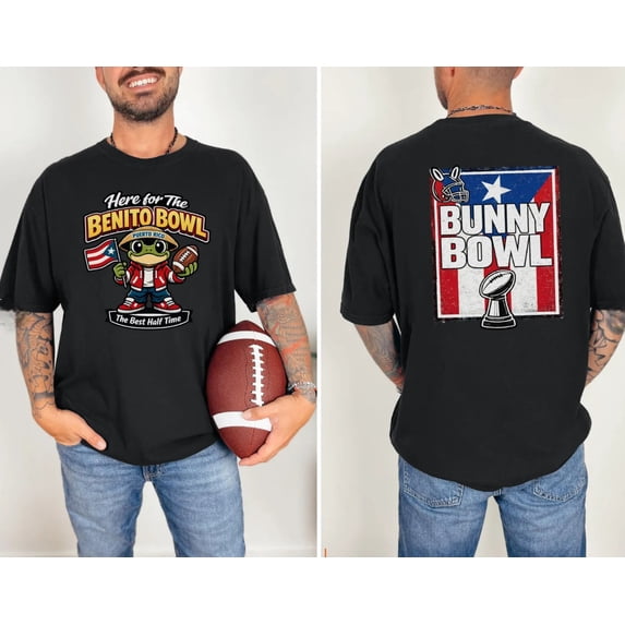 Bad Bunny Benito 2026 Shirt - 2-Sided Puerto Rico Football Game Day Tee ...