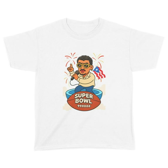 Bad Bunny Boricuas Half-Time Show Standard Youth T-Shirt - Walmart.com