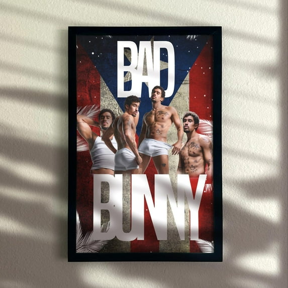 Bad Bunny Celebrity Poster, Puerto Rico Art Print, Music Lover Wall ...