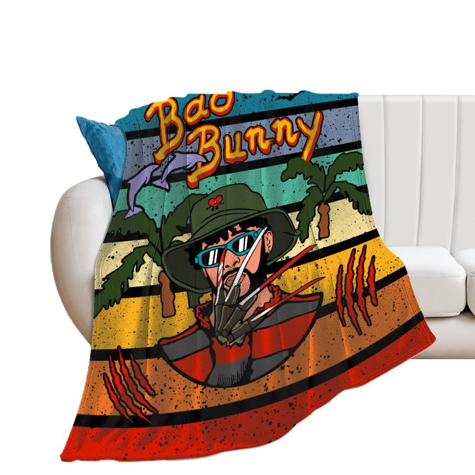 Bad Bunny Comfortable blanket lightweight cover suitable for bed ...