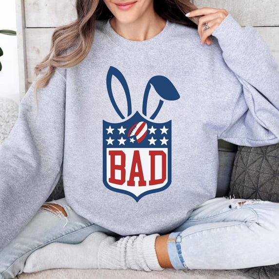 Bad Bunny Football Sweatshirt, Bad Game Day Bunny Sweatshirt, Bad ...