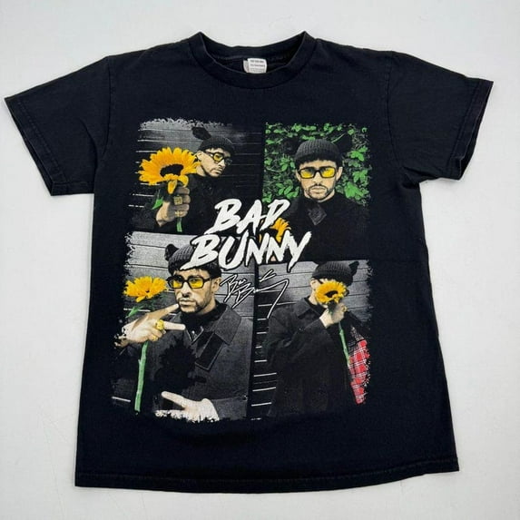 Bad Bunny Graphic Collage Shirt, Sunflower Latin Music Tee Unisex ...