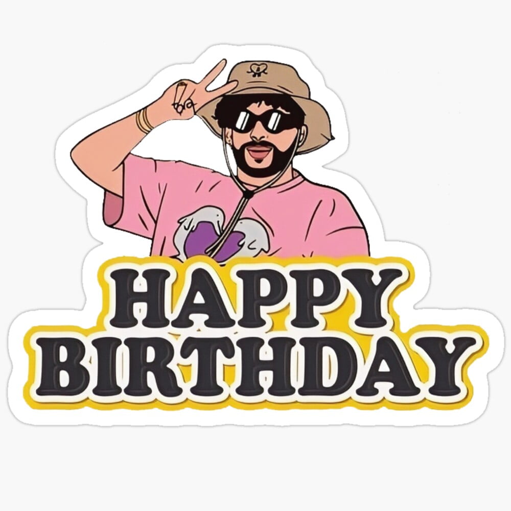 Bad Bunny - Happy Birthday Sticker Phone Decal Water Bottle Stickers ...