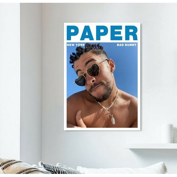 Bad Bunny Magazine Cover Poster, Paper Cover Design, Fashion Wall Art ...