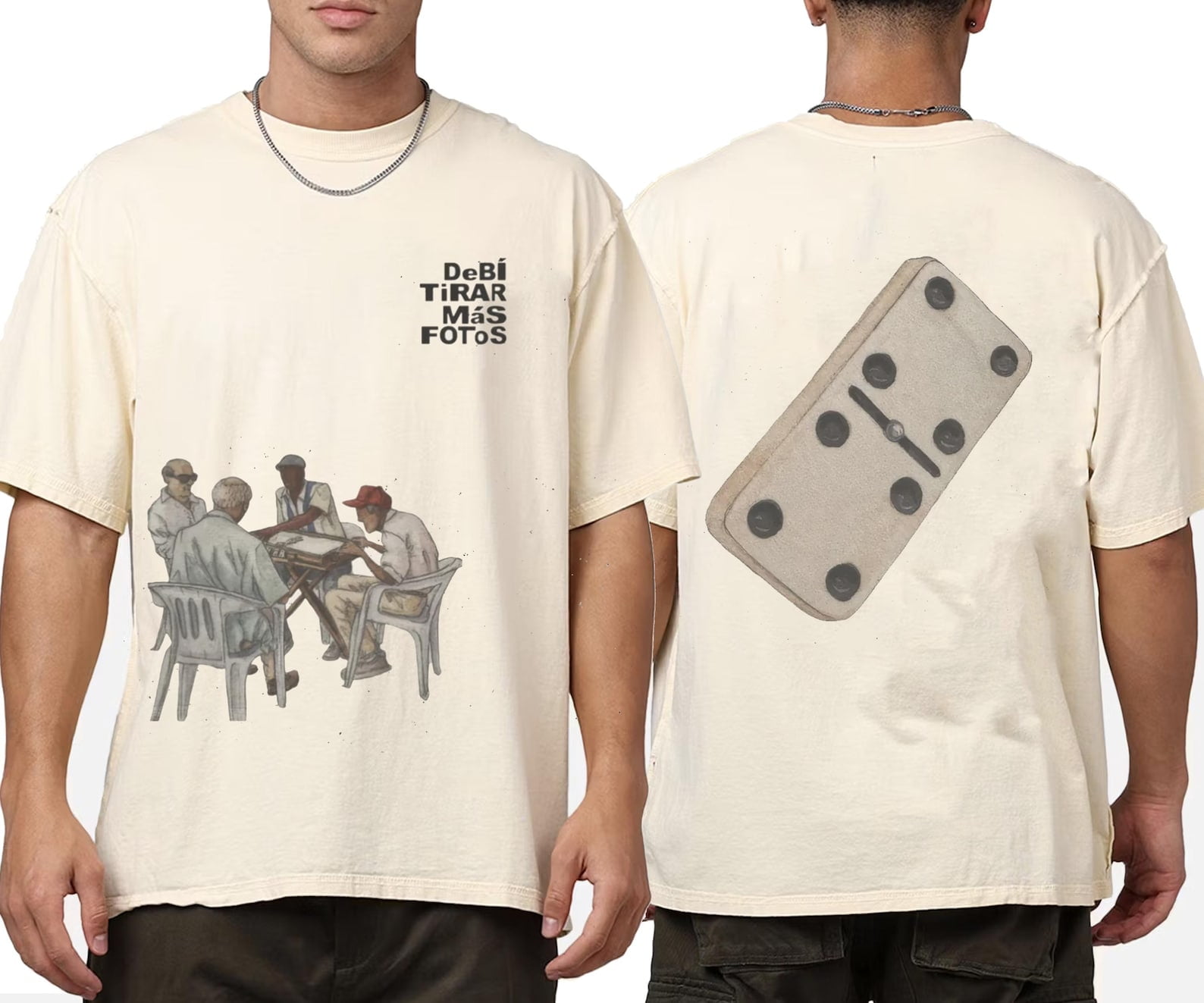 Bad Bunny Merch, DTFM Cream Juego de Dominó T-Shirt, Debi Tirar Mas ...