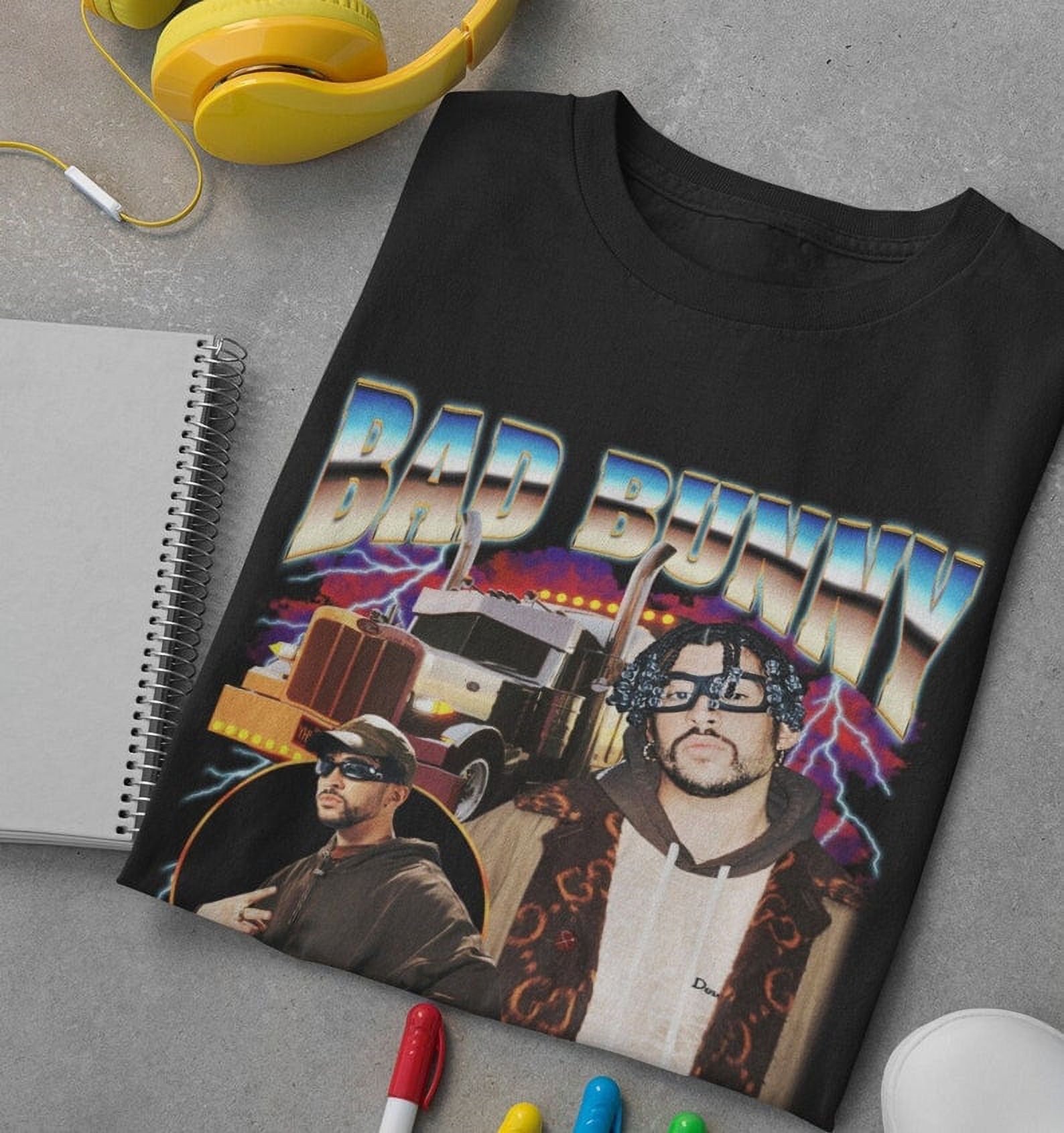 Bad Bunny Merch YHLQMDLG 90s Bootleg Ultimo Tour Del Mundo T-Shirt ...