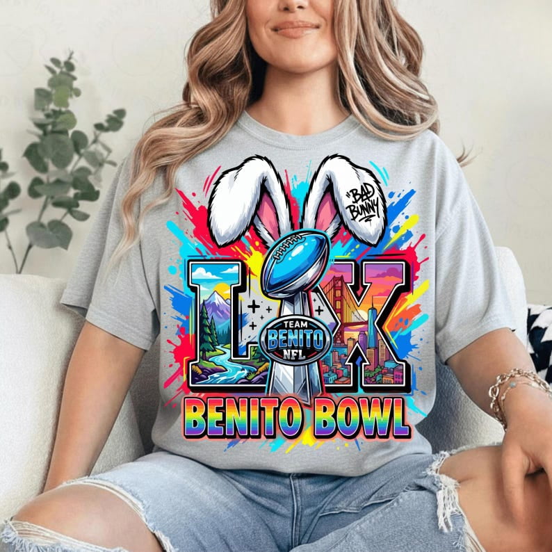 Bad Bunny Shirt | Team Benito NFL T-Shirt| Benito Bowl Super Sunday T ...