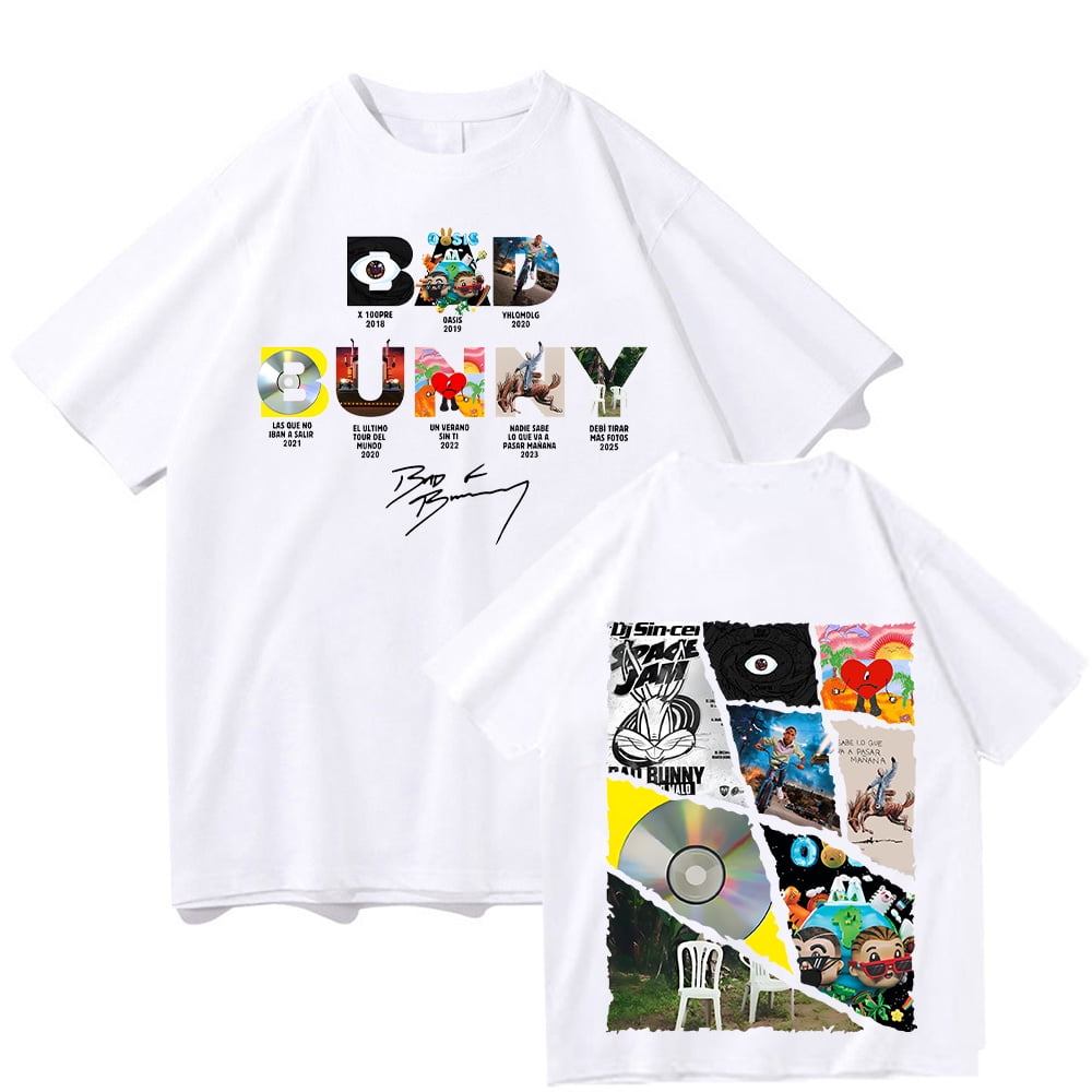Bad Bunny T-shirts Fashion 2025 New Cotton Tshirts Vintage Funny Frog ...