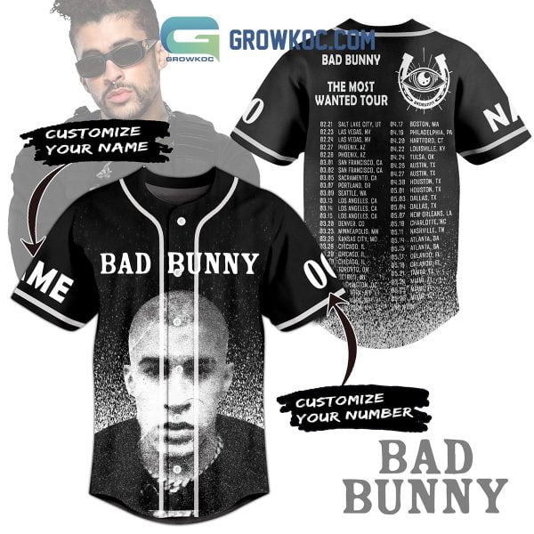 Bad Bunny The Most Wanted Tour Personalized Baseball Jersey - Walmart.com