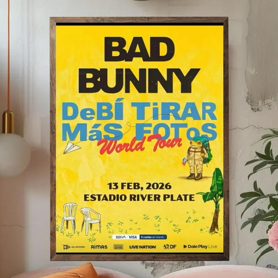 Bad Bunny World Tour 2026 Poster, Reggaeton Concert Dates Art Print ...