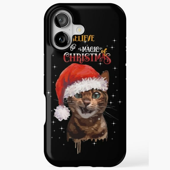Bad Cat Face Meow Christmas Humor Funny Phone Case 17 16 15 14 13 12 11 ...