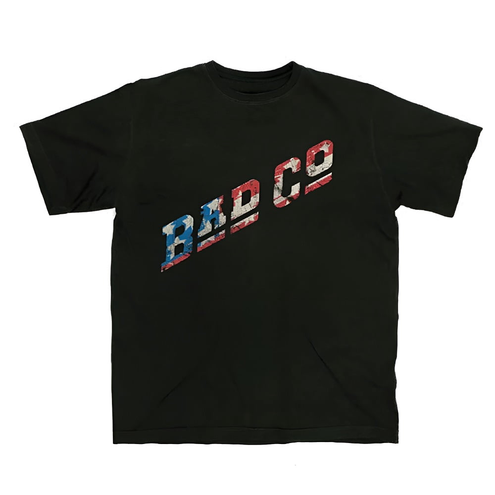 Bad Company Men's Distressed Flag Logo T-shirt Black X-Large ...