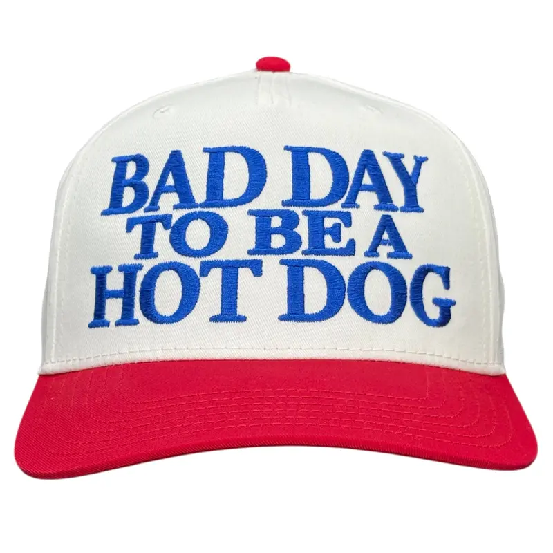Bad Day To Be A Hot Dog Hat, Funny Embroidered Baseball Cap with ...