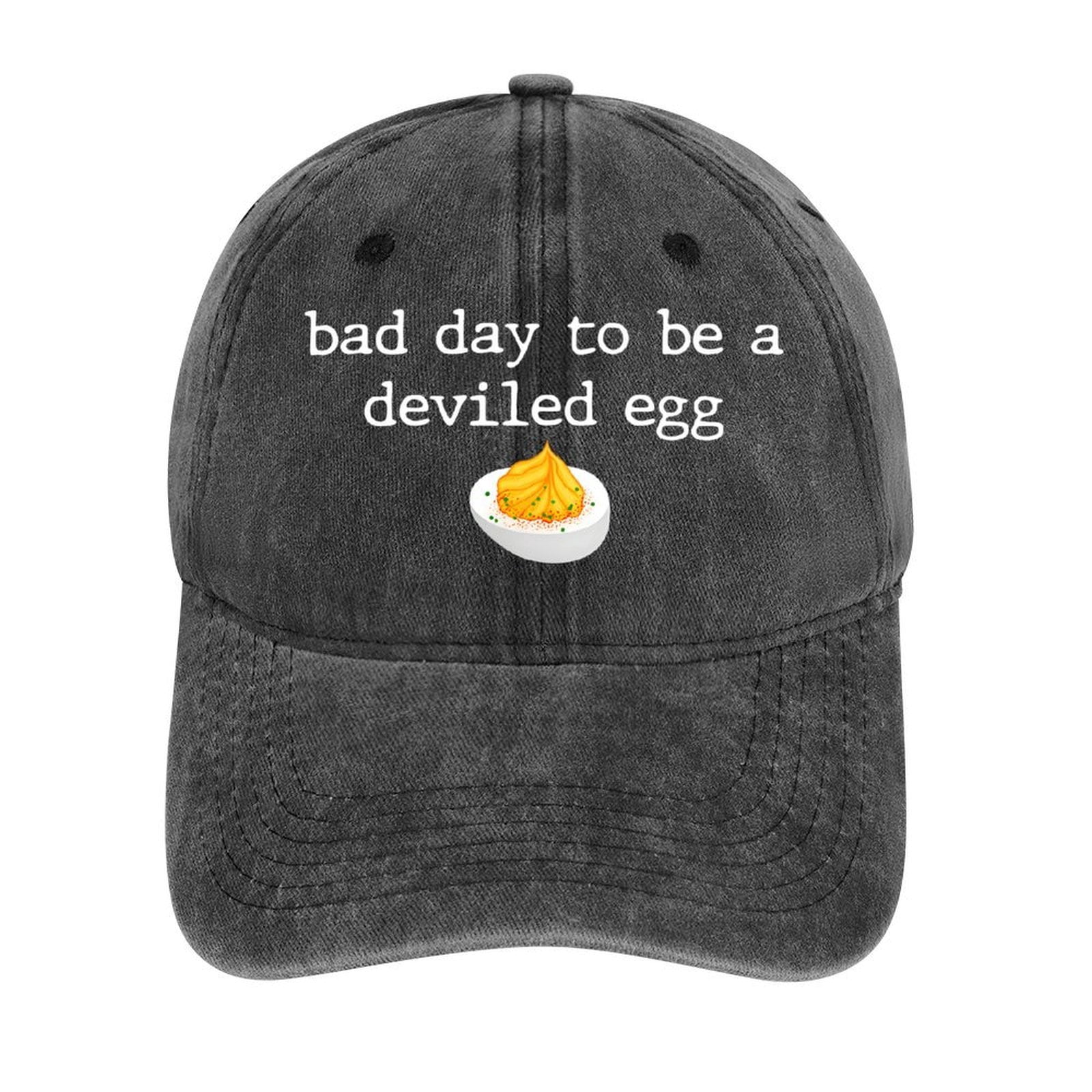 Bad Day To Be A Deviled Egg Charcoal Hat Adjustable Funny Fashion ...