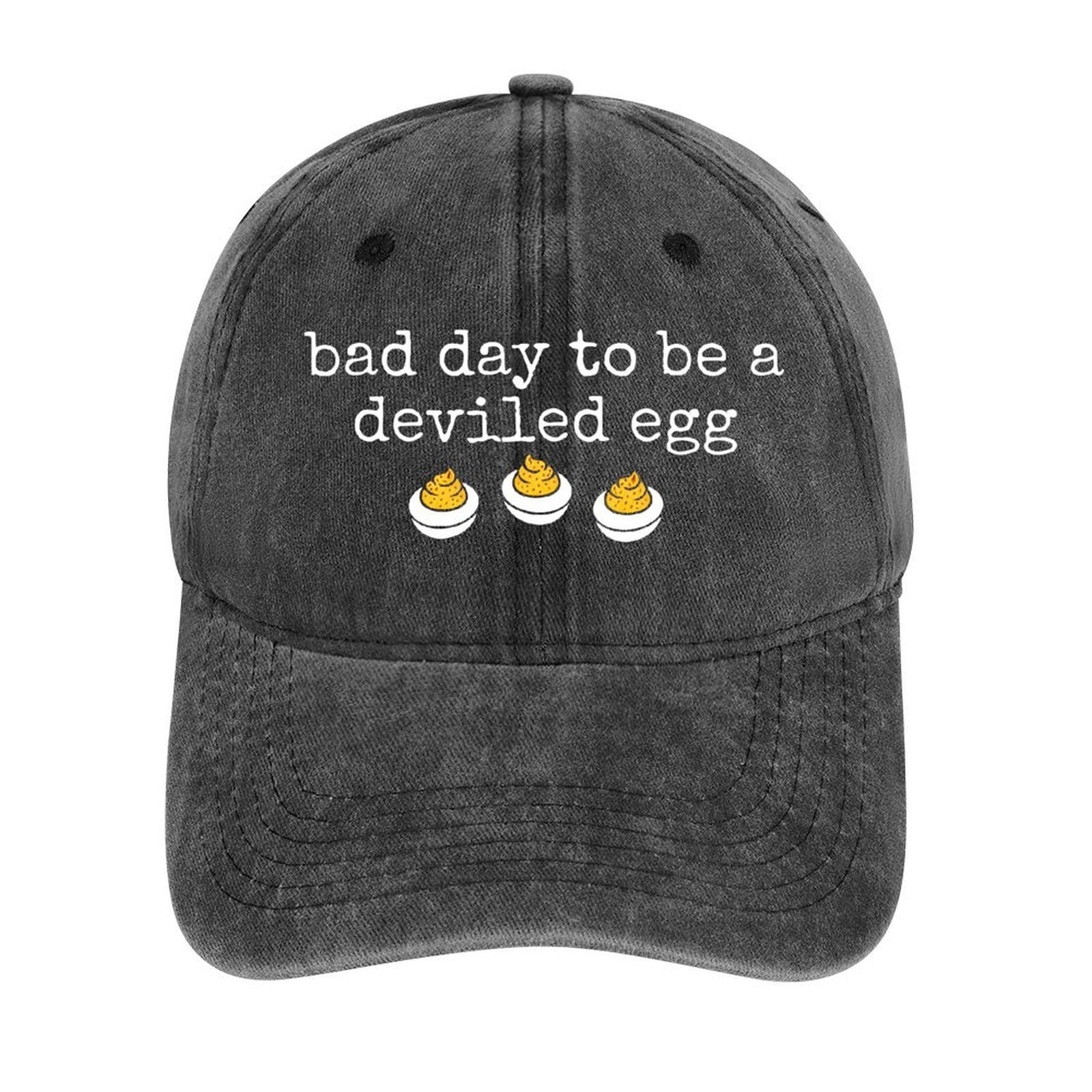 Bad Day To Be A Deviled Egg Charcoal Hat Adjustable Funny Fashion ...