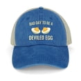 Bad Day To Be A Deviled Egg Dark Blue Hat Adjustable Funny Fashion ...
