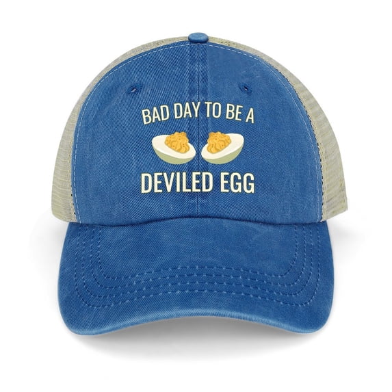 Bad Day To Be A Deviled Egg Dark Blue Hat Adjustable Funny Fashion ...