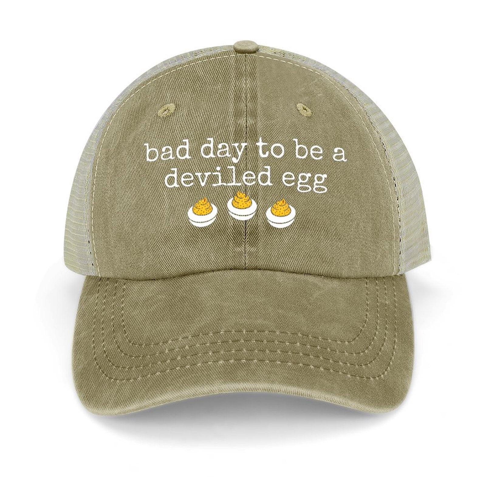 Bad Day To Be A Deviled Egg Khaki Hat Adjustable Funny Fashion Unisex ...