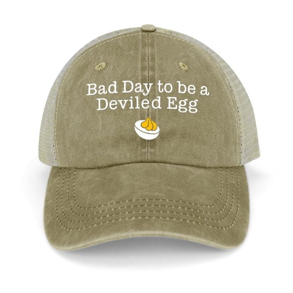 Bad Day To Be A Deviled Egg Khaki Hat Adjustable Funny Fashion Unisex ...