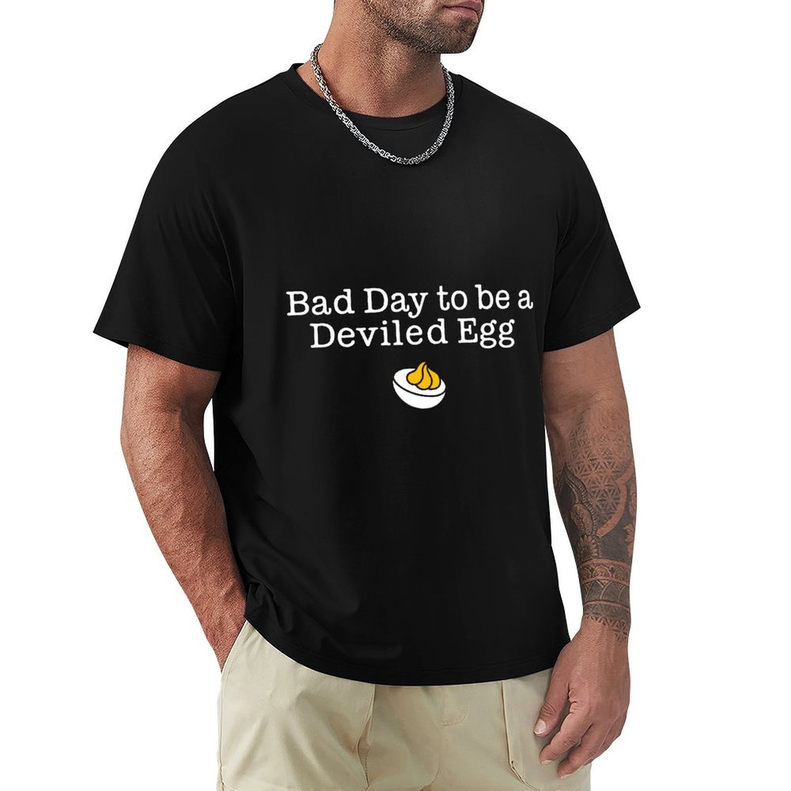 Bad Day To Be A Deviled Egg Men's Cotton HD Print Short Sleeve T-Shirt ...
