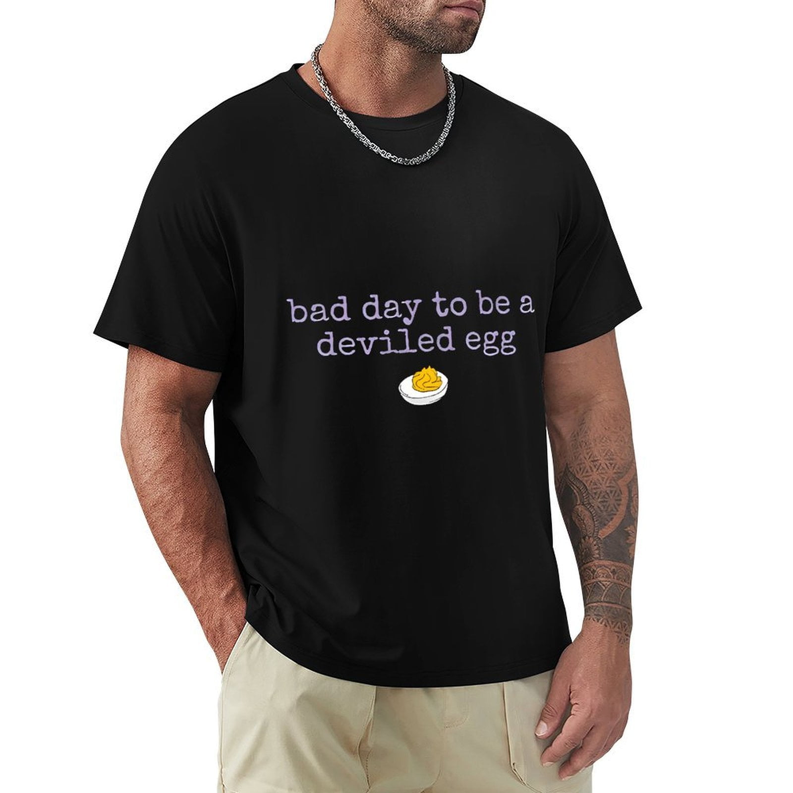 Bad Day To Be A Deviled Egg Men's Cotton HD Print Short Sleeve T-Shirt ...