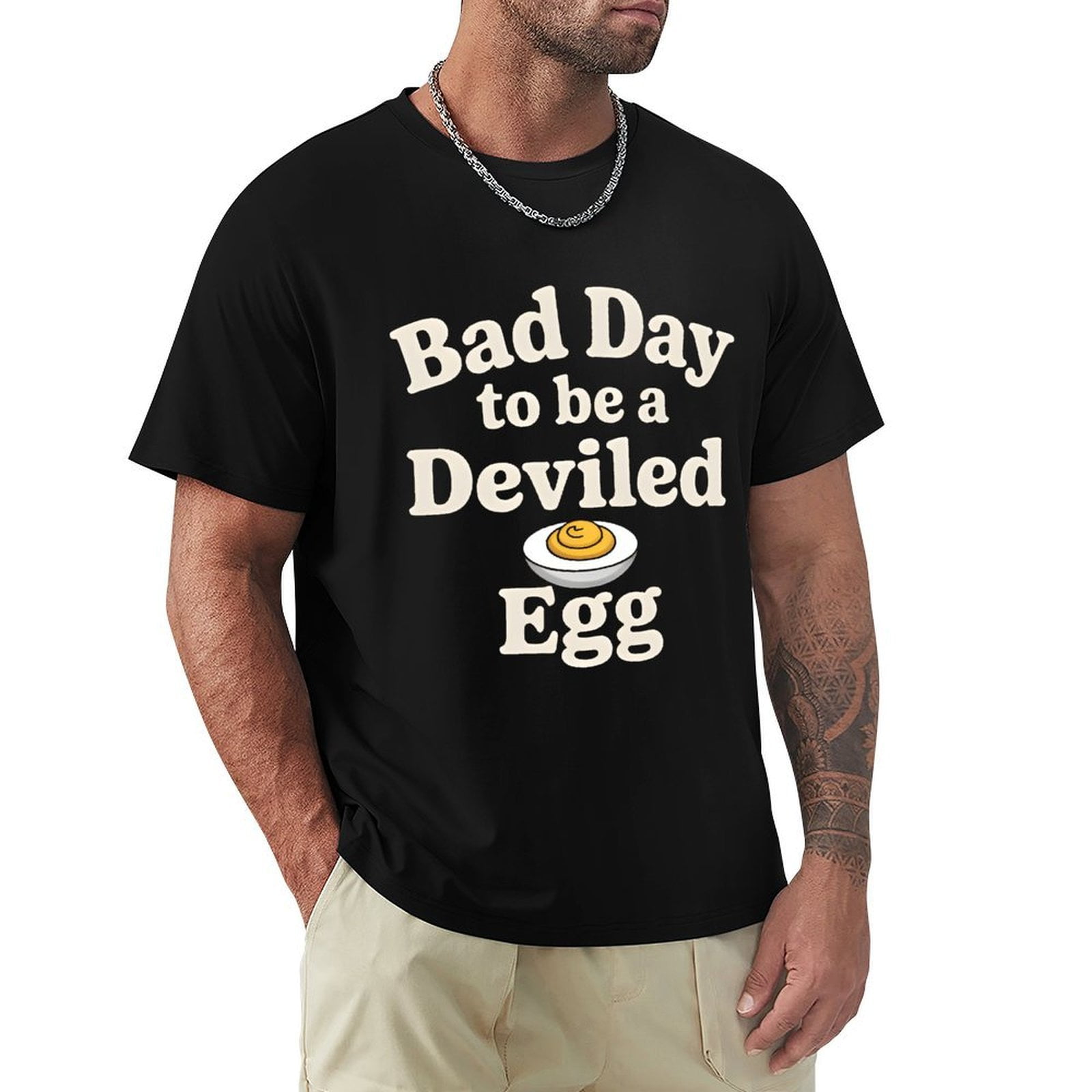 Bad Day To Be A Deviled Egg Men's Cotton HD Print Short Sleeve T-Shirt ...