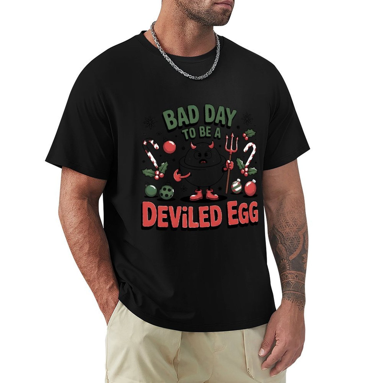 Bad Day To Be A Deviled Egg Men's Cotton HD Print Short Sleeve T-Shirt ...
