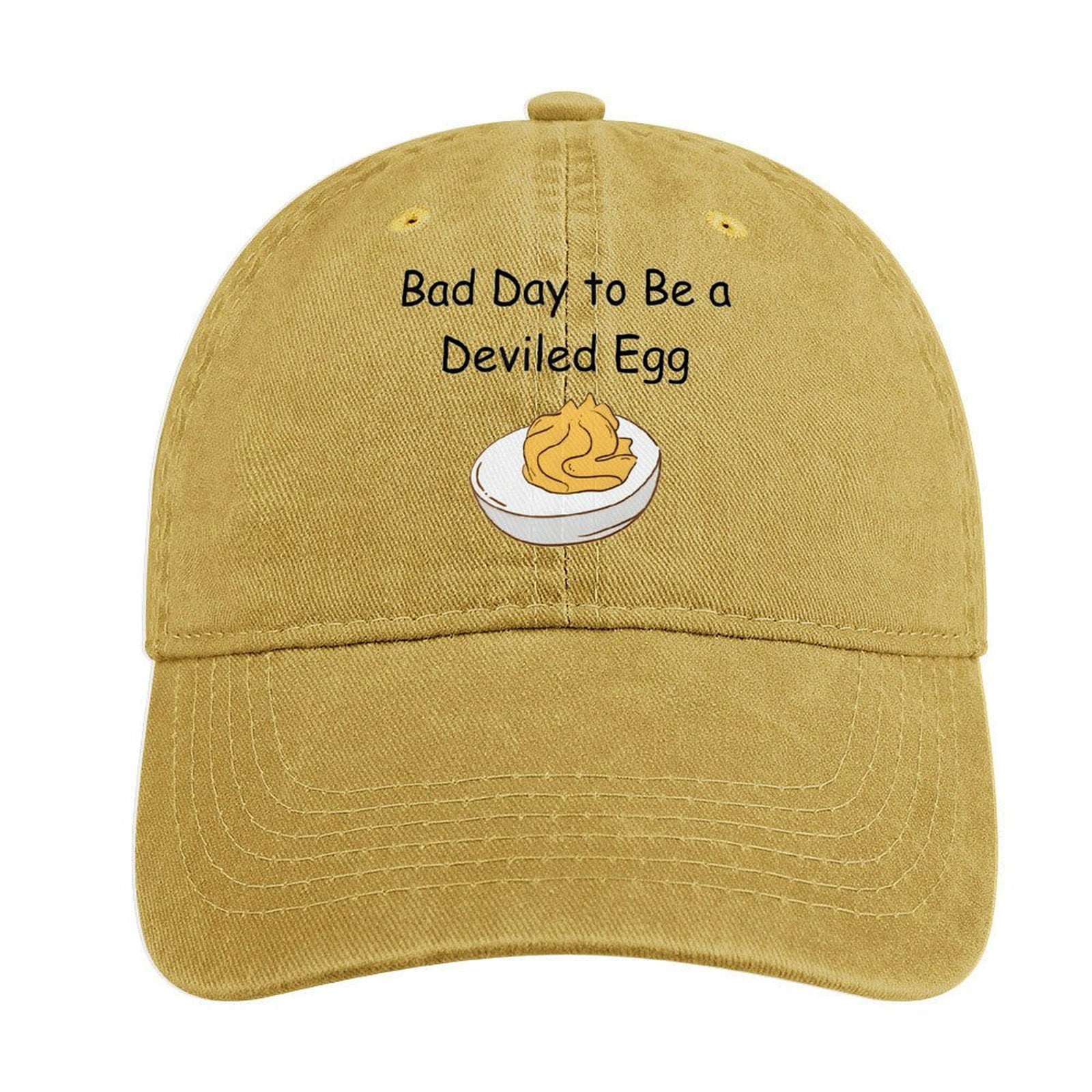 Bad Day To Be A Deviled Egg Sand Colour Hat Adjustable Funny Fashion ...