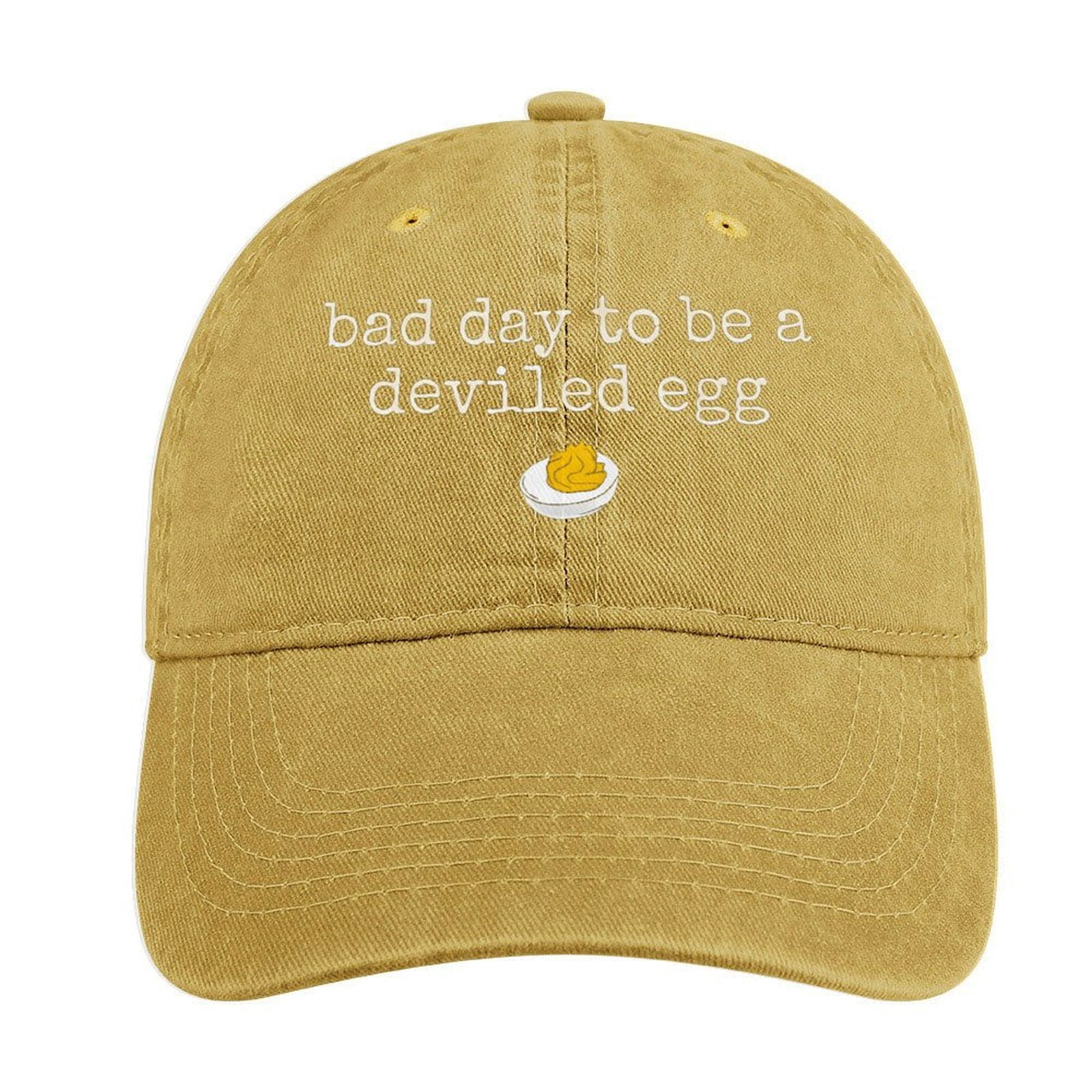 Bad Day To Be A Deviled Egg Sand Colour Hat Adjustable Funny Fashion ...