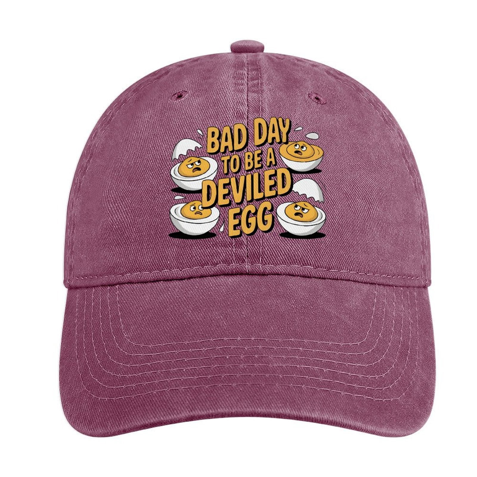Bad Day To Be A Deviled Egg Wine Red Hat Adjustable Funny Fashion ...