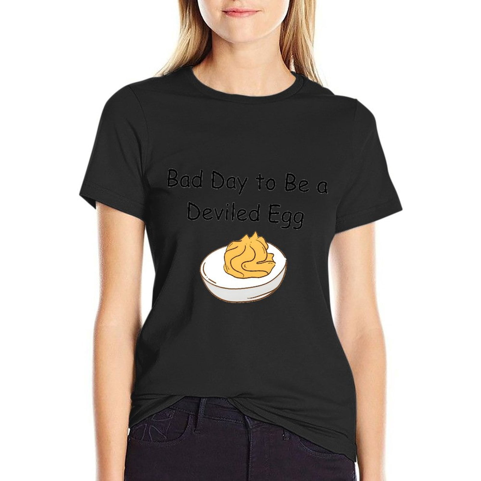 Bad Day To Be A Deviled Egg Women’s Short Sleeve Cotton T-Shirt HD ...