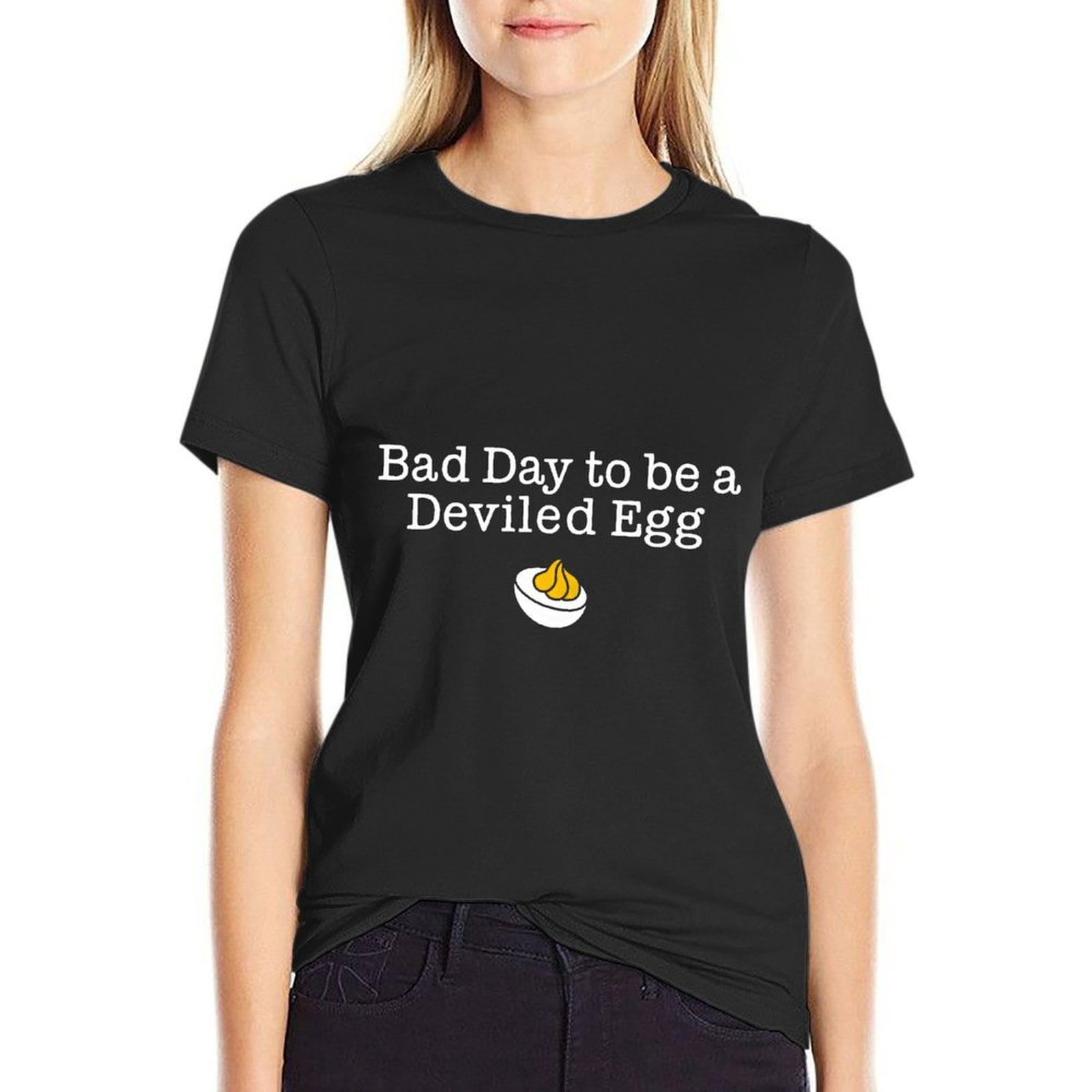 Bad Day To Be A Deviled Egg Women’s Short Sleeve Cotton T-Shirt HD ...