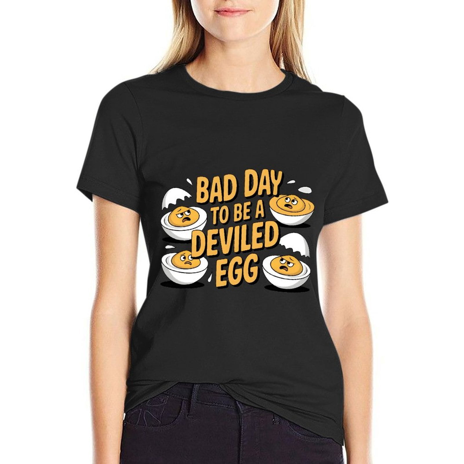 Bad Day To Be A Deviled Egg Women’s Short Sleeve Cotton T-Shirt HD ...
