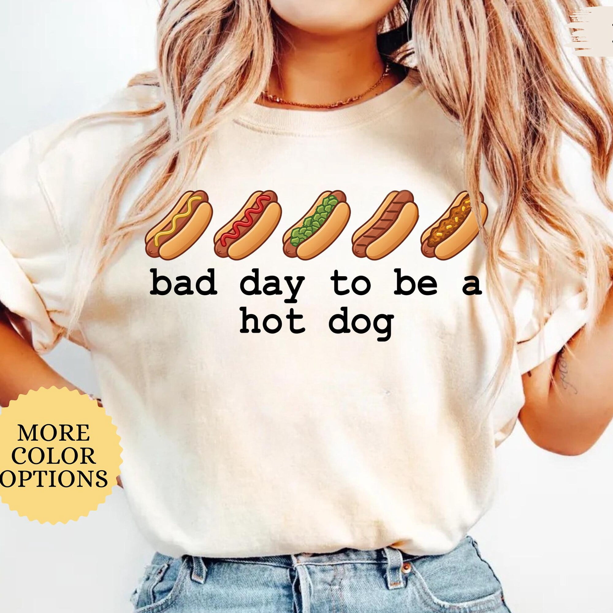 Bad Day To Be A Hot Dog T Shirt Funny Hotdog Womens Tee Funny BBQ ...