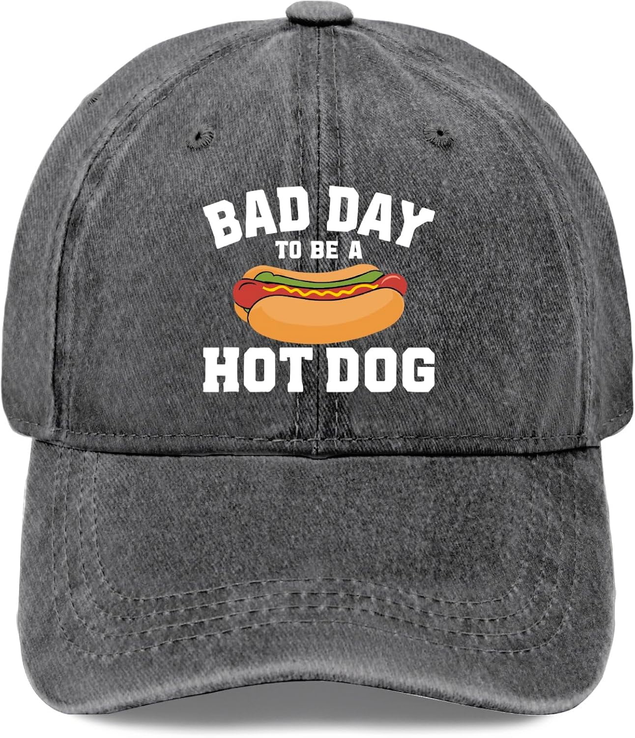 Bad Day To Be A Hotdog Hat For Mens Vintage Washed Distressed Baseball Caps Unisex - Walmart.com