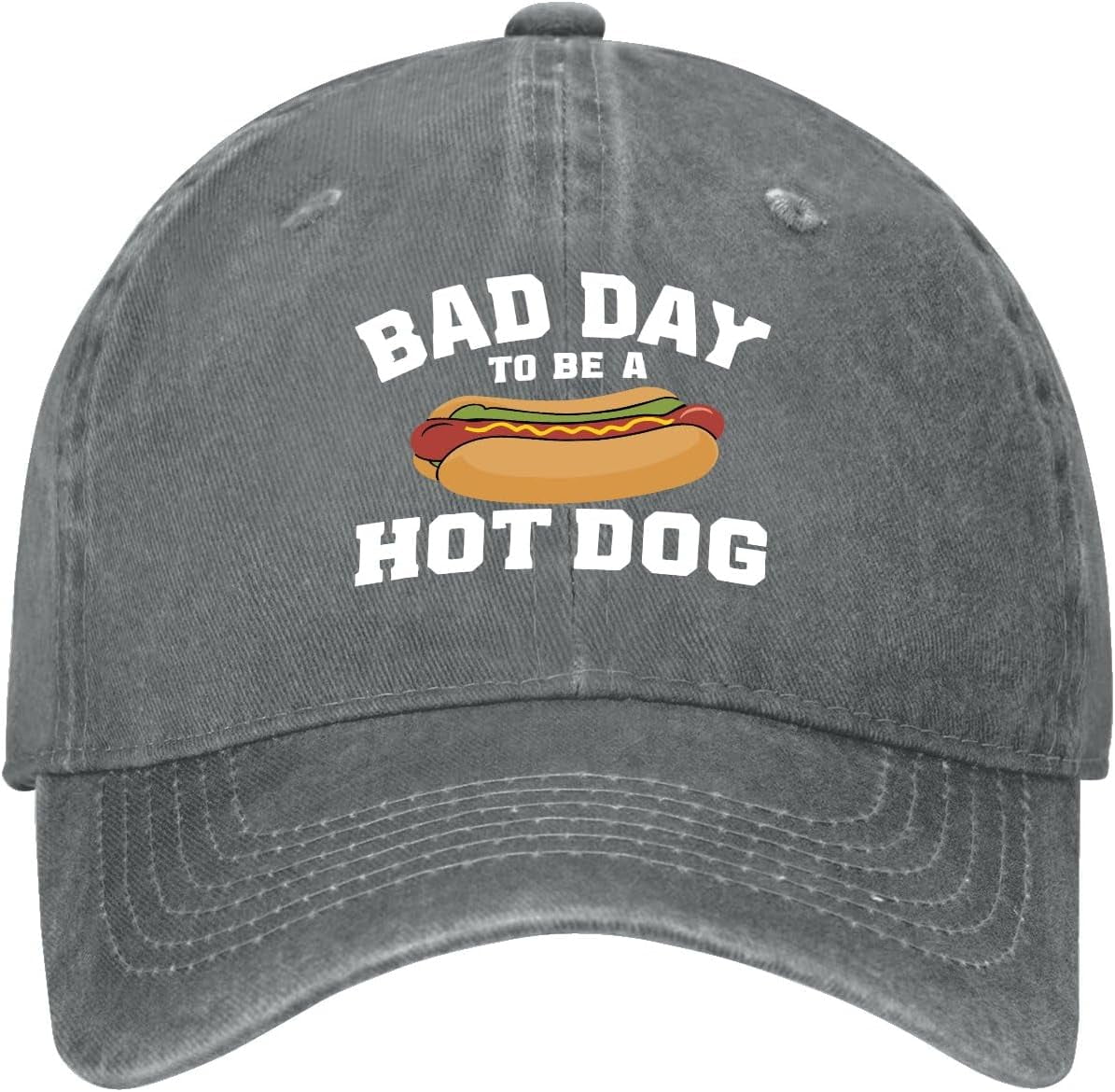 Bad Day To Be A Hotdog Hats For Womens Soft Washed Distressed Baseball ...