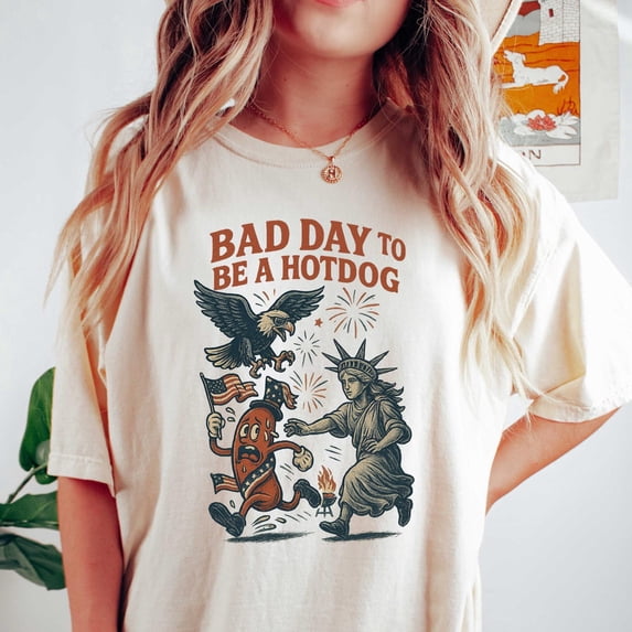 Bad Day to Be a Hot Dog Funny 4th of July TShirt Retro Independence Day ...