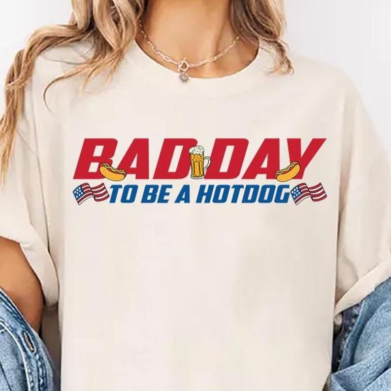 Bad Day to Be a Hot Dog T-Shirt, Funny Summer Cookout Tee, Glizzy Meme ...