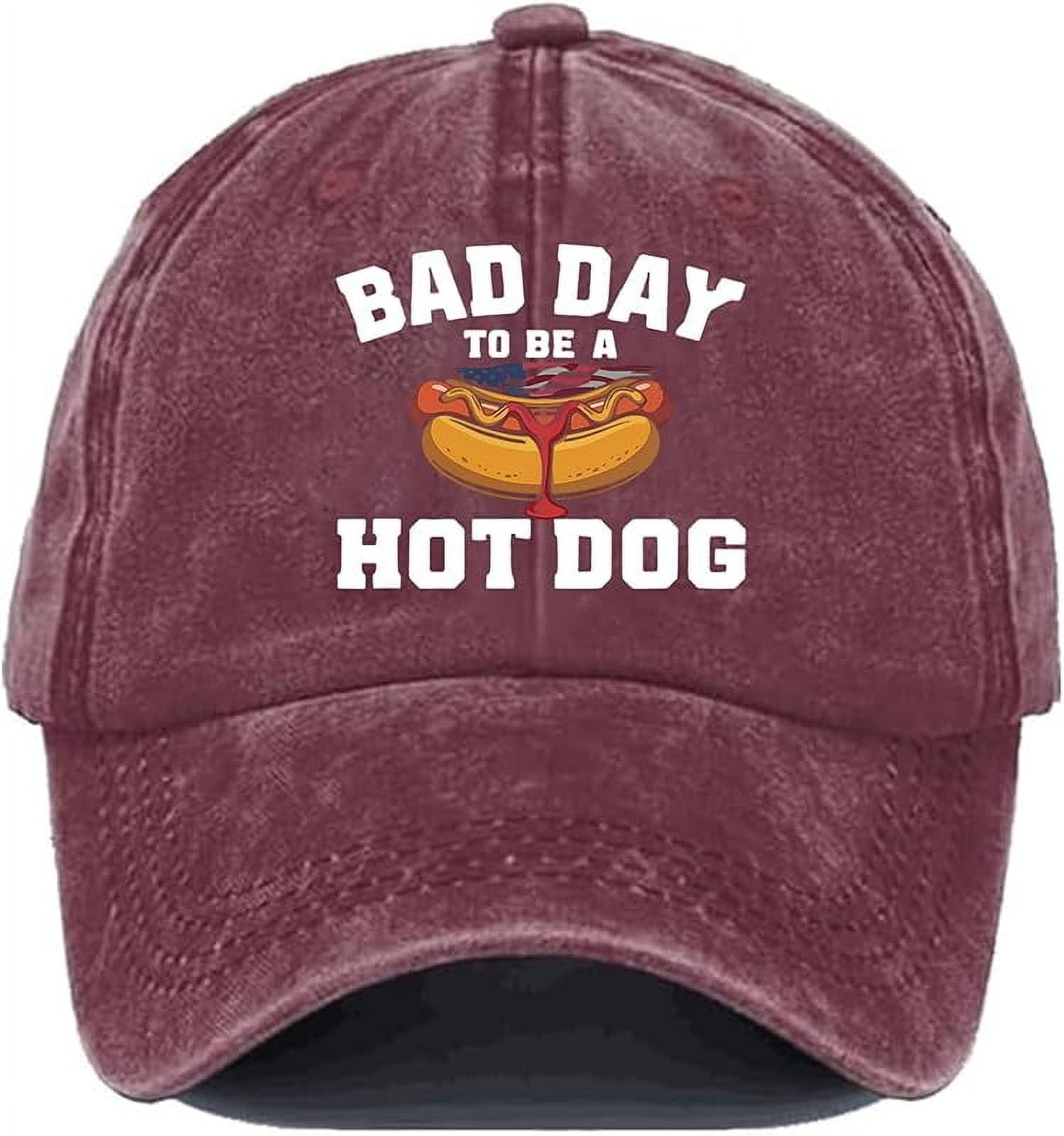 Bad Day to Be a Hotdog Hat, Bad Day to Be a Hot Dog Cap, Funny Printed ...