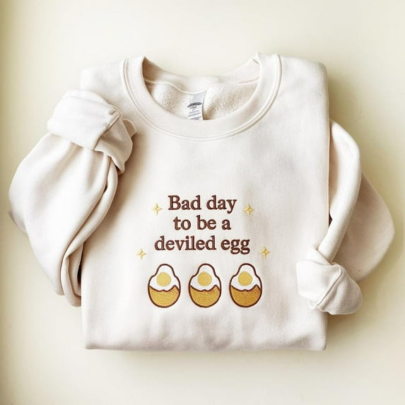 Bad Day to be a Deviled Egg Sweatshirt, Funny Thanksgiving Dinner Shirt ...
