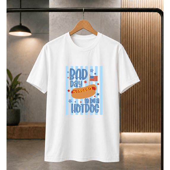 Bad Day to be a Hot Dog Funny Food Lover Patriotic T-shirt, for men ...