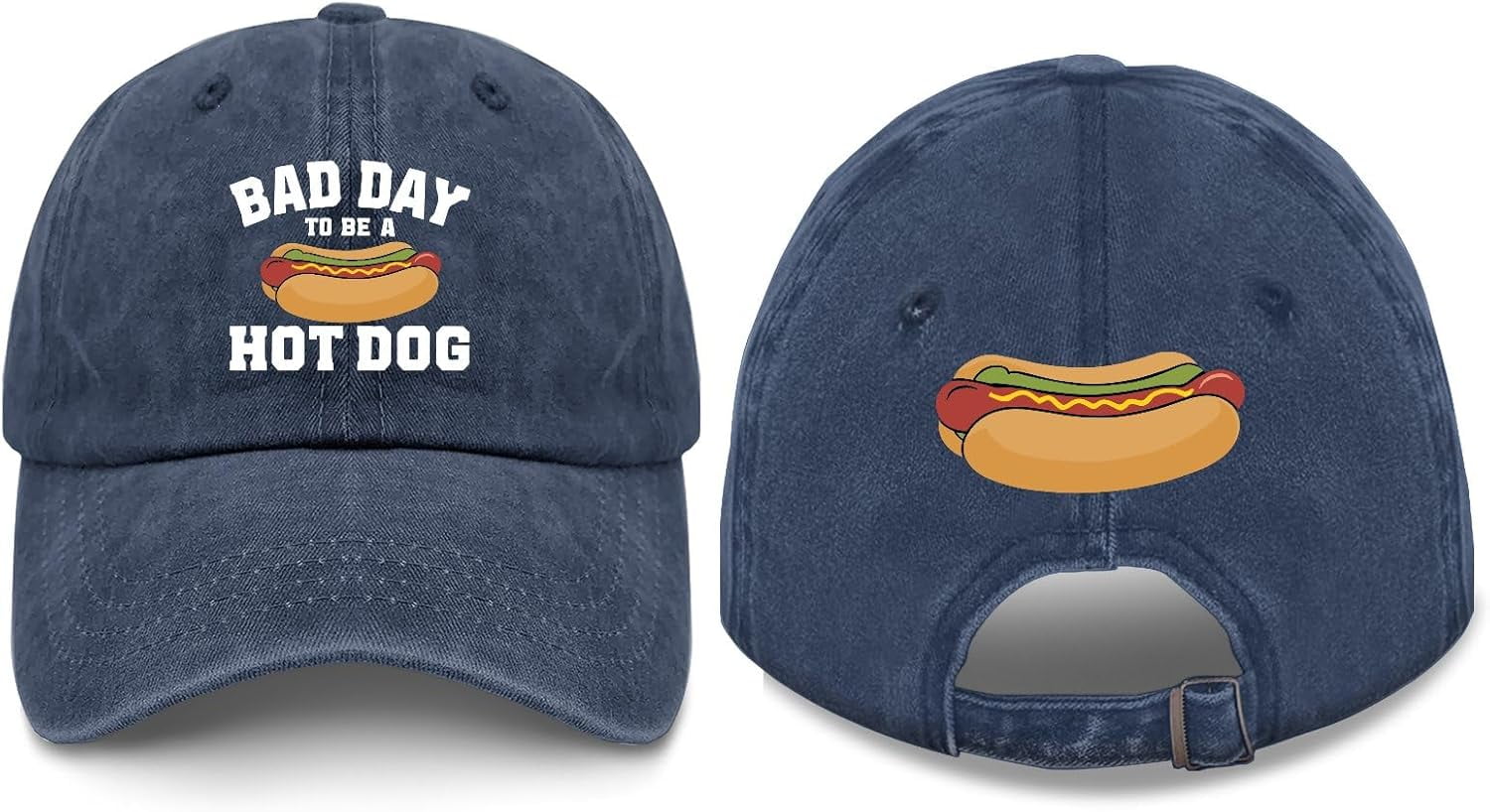 Bad Day to be a Hotdog Hat for Mens softs Washed Baseball Cap - Walmart.com