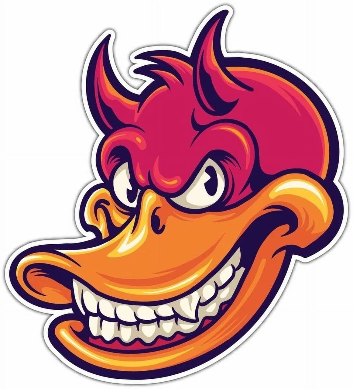 Bad Duck Devil Angry Face Evil Smiling Car Window Stickerphone Decal ...